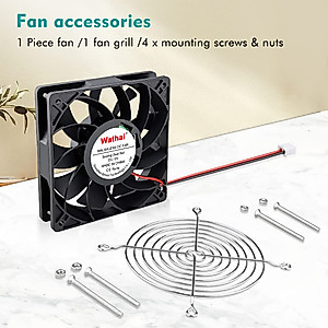 Wathai 120mm x 25mm 12V High Pressure CFM Fan Dual Ball High Speed DC Brushless Cooling Fan
