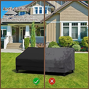 MR. COVER 3-Seater Outdoor Couch Cover Waterproof, 88 Inch Patio Furniture Cover for Sofa, Heavy Duty 600D Polyester & Double-Stitched Seams, Classic Black