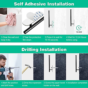 Paper Towel Holder Under-Cabinet and Wall-Mount - Both Available in Self Adhesive and Screws Paper Towel Holder for Kitchen, SUS304 Stainless Steel