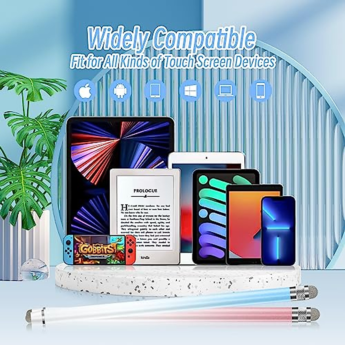 Stylus Pens for Touch Screens(3 Pcs), High Precision Fiber Tips Stylus Pen for iPad Compatible with iPad/iPhone/Android/Tablet and All Universal Touch Screen Devices