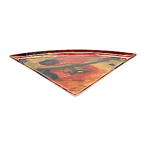 G.E.T. PZ-85-PZ-EC Pizza 8.75" x 9" Triangle Pizza Plate, Break Resistant Dishwasher Safe Melamine Plastic, Creative Table Collection (Pack of 4)