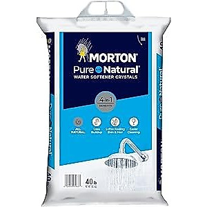 EasyGoProducts Morton-40F Morton Pure & Natural 4 in 1 Crystals Soft Water Softener Salt 40 Pounds, white