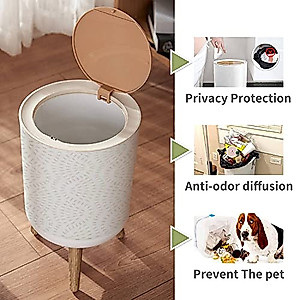 Small Trash Can with Lid for Bathroom Kitchen Office Diaper Rice seamless for fabric wrapping paper simple rice grain light print Bedroom Garbage Trash Bin Dog Proof Waste Basket Cute Decorative