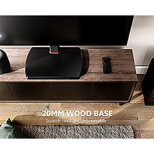 FITUEYES Universal TV Stand Base for 32-55 60 inch TV, 2.22 FT Table Top TV Stand with Swivel Mount & Wood Base, Height Adjustable, Max Load 88 lbs, Black