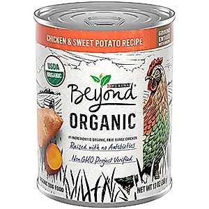 Purina Beyond Organic Wet Dog Food, Organic Chicken & Sweet Potato Adult Recipe Ground Entrée With Broth - (12) 13 oz. Cans