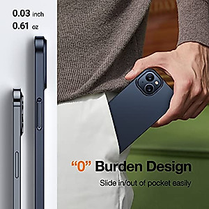 TORRAS Slim Fit for iPhone 13 Mini Case, Ultra-Thin Velvety Touch Secure Grip Case for iPhone 13 Mini Case Scratch-Resistant Slim Hard Plastic iPhone Mini 13 Case Protection Cover,Matte Black