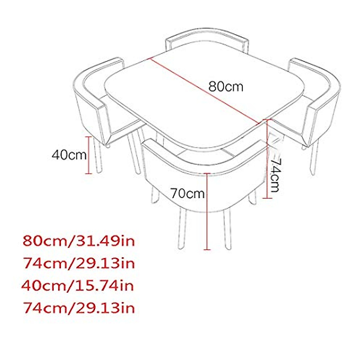 Kitchen Breakfast Bar Table and Chair Set, Dining Round Table Soft Backrest Seat Modern Style Furniture Coffee Kitchen Living Room Milk Tea Shop Fast-Food Shop Western Restaurant