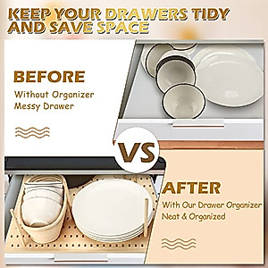24 x 21 Inch Wood Peg Board System Dish and Plate Organizer Adjustable Wood Drawer Organizer Pegboard Wall Organizer Shelf and Drawer Organizer for Food Containers Cookware Utensils
