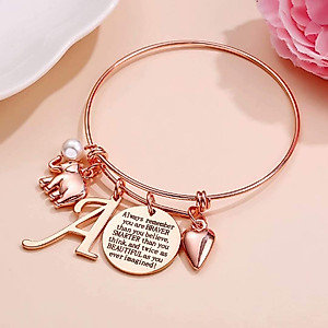 M MOOHAM Elephant Gifts for Women, Letter A Initial Elephant Bracelets for Women Elephant Jewelry, You are Braver than You Believe Inspirational Bracelet Thinking of You Gifts for Women Birthday