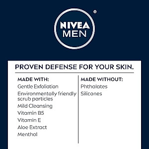 NIVEA MEN Maximum Hydration Deep Cleaning Face Scrub With Aloe Vera, 3 Pack of 4.4 Oz Tubes