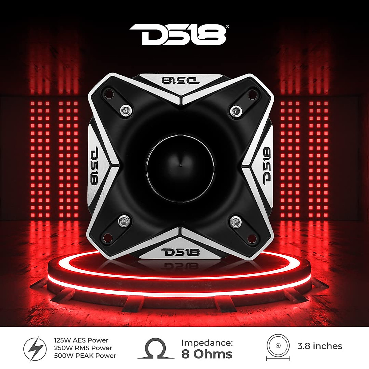 DS18 PRO-TWX3.8TI 3.8" Super Bullet Tweeter 250 Watts 1.5" Titanium 8-Ohm Vc, Super Bullet Compression Tweeter - Single