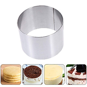 Cabilock Mini Food 8 Pcs Round Mousse Circle Metal Round Ring Mold Funnel Cake Mix Biscuit s Round Cookies DIY Mousse Cake Mold Stainless Steel Cheese Mini Cheese Crackers