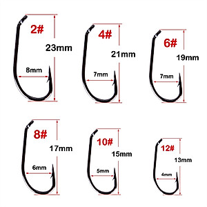 Universal Fly Fishing Hooks 50pcs Fly Fishing Dry Fly Hook Standard Wire Nymph Fish Hook Black Finish Trout Fly Tying Material Carp Sharp Accessories Freshwater Saltwater Fishing Hooks ( Color : 6 , S