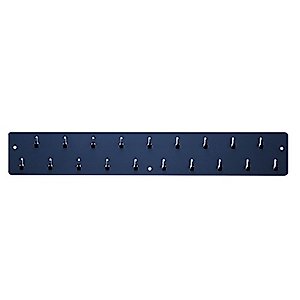 Industrial Key Rack, Powder Coated Steel, 19 Hooks, Keeps Keys, Time Clock Badges and Other Items Organized and Easily Accessible, Black