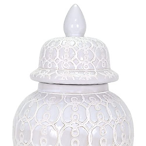 TIC Collection Hand Crafted and Hand Painted Ellery Jar, Multi-Tonal Shades of Cream, Taupe, & Gray