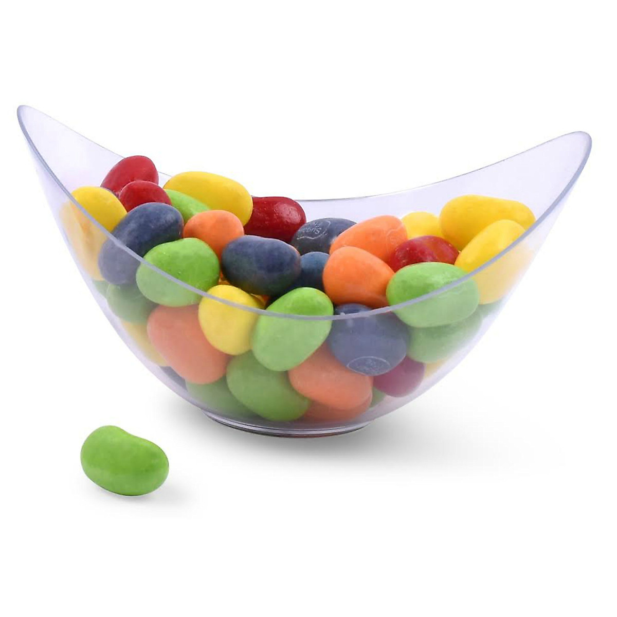 zappy 50 Mini Bowls 2 oz Clear Plastic Party Bowls Oval Small Bowl Elegant & Disposable Small Dessert Bowls Candy Dishes Trifle Bowls Appetizer Bowls Mousse Cups Dessert Cups Souffle Condiment Cups