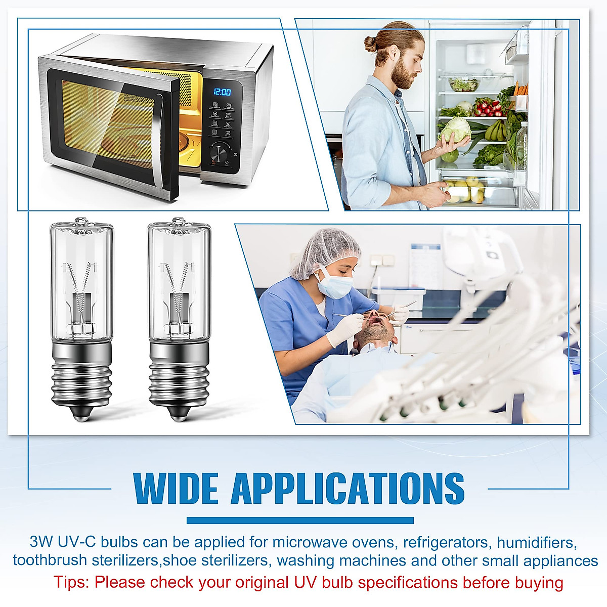 Qualirey 6 Pack LB1000 UVC Replacement Light Bulbs Compatible with GermGuardian GG1100W, GG1000, GG1100B, GG1000CA, LB-1000, GGH200, 661000CA Air Purifier 3W 10V UVC Lamp Bulb