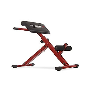 Stamina X Hyperextension Bench - Adjustable and Foldable Roman Chair with Smart Workout App for Home Workout - Up to 250 lbs Weight Capacity