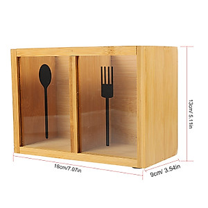 Kichvoe Chopsticks Cutlery Box Spoon and Fork Organizer Spoons and Forks Organizer Cutlery Storage Rack Clear Window Cutlery Holder Multipurpose Storage Box Appliance Container Pen Holder