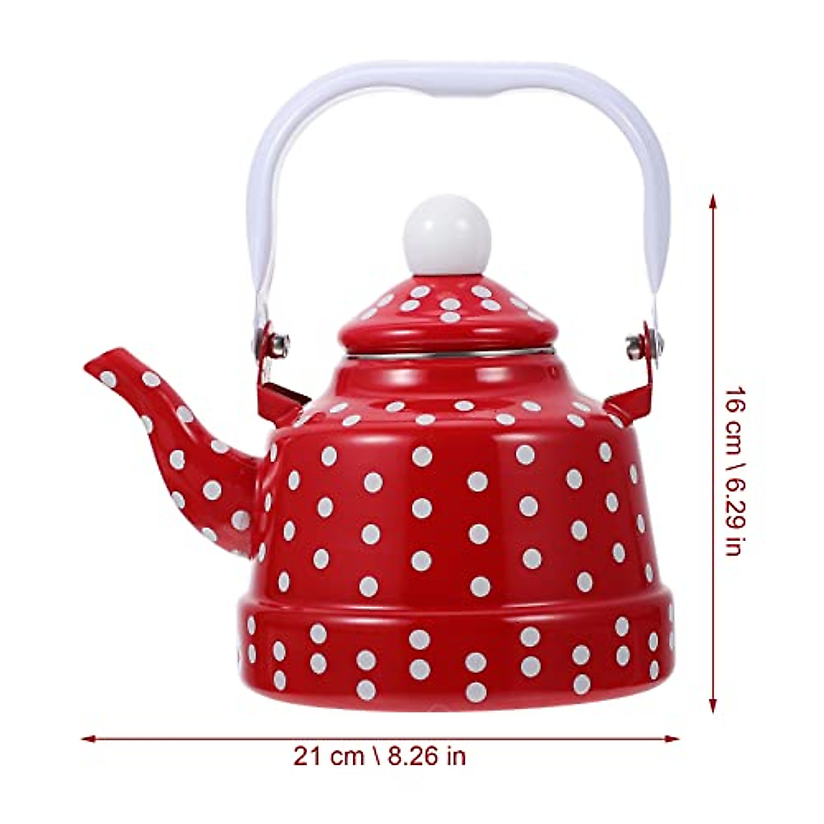 HEMOTON Kettle Stovetop Enameled Teapot Chinese Style Heating Water Kettle with Handle Large Capacity Hot Water Kettle Kitchen Teapot for Stovetop Induction Cooker （ Red ） Red Tea Kettle