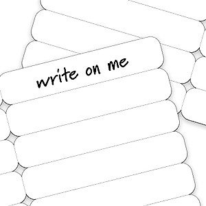 Writable Iron on Clothing Labels for Nursing Homes & Day Care Needs- Precut 2”x0.38” Personalized Name Tags for Clothes, Uniforms & Beddings- Laundry Safe Quick to Apply Fabric Labels (100pcs)