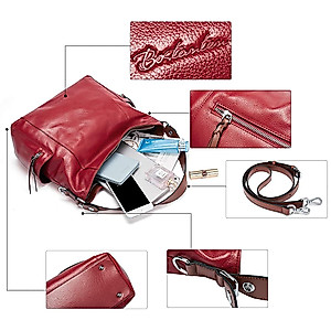 BOSTANTEN Genuine Leather Hobo Handbag bundle Womens Wallet