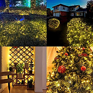 Christmas Net Lights Outdoor 120 LED 5ftx6ft Christmas Decorations Lights ,8 Modes Connectable Waterproof Net Mesh Lights for Xmas Trees, Bushes, Wedding, Garden, Outdoor, Indoor Decor (Warm White)