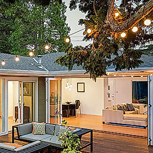 Sterno Home 25-Ft Clear Globe Outdoor Incandescent String Lights G40 Bulbs on Black Cord – For Backyard, Weddings, Patio, Porch, Tents and more