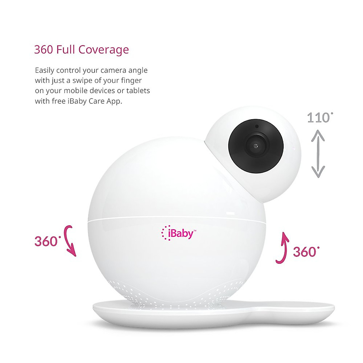 iBaby Monitor M6S, Smart Wifi Enabled Total Baby Care System 1080p Wireless Infant Safety Camera Kit with Wi-Fi Speakers, Night Vision, 360° Pan and 110° tilt