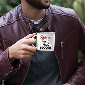 Retired Postal Worker Gift Ideas Mail Escort Mailman Retirement 12oz Enamel Silver Mug