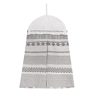 Sweet Jojo Designs Grey Boho Tribal Bohemian Baby Boy Girl Unisex Nursery Crib Bedding Set Jacquard Aztec Gender Neutral Modern Geometric Stripes Gray Off White Ivory Textured Tufted Fringe 4pc