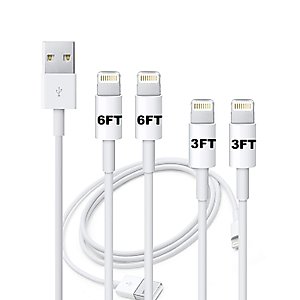 iPhone Charger, 4PACK 3/3/6/6Feet Long USB Charging Cable Fast Connector Data Sync Transfer Cord Compatible with iPhone 11 Pro Max XS XR X 8 7 6S 6 Plus SE 5S