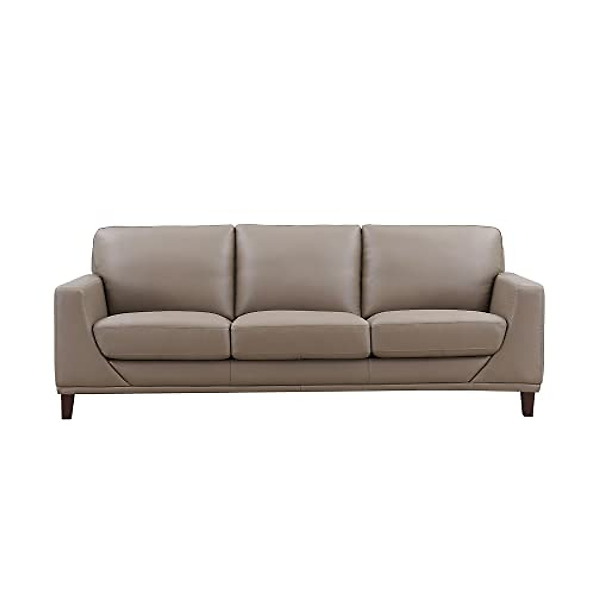 Hydeline Soma Top Grain Leather Sofa Couch, 92", Taupe