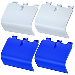 Battery Cover for Xbox Core Controller, Replacement Battery Back Door Lid for Xbox Series X & Wireless Controller, Batteries Caps Shell Repair Part for Xbox Series S Remote Pack of 4 (Blue +White