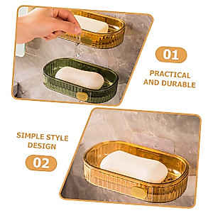 Luxshiny Wall-Mounted Soap Bar Holder for Bathroom Detachable Soap Box Drain Design Easy Install Non-Punching Soap Rack