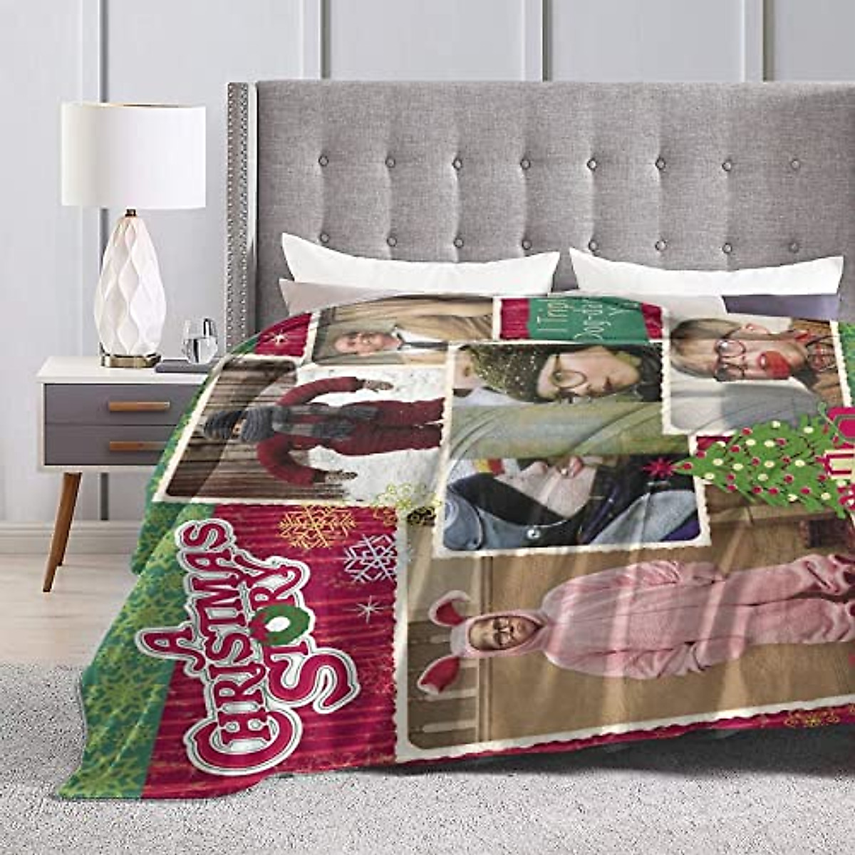 Story of Christmas Flannel Blanket Winter Throw Blanket Lightweight Ultra Soft Micro Fleece Summer Blanket Microfiber Fluffy Plush for Bed Sofa Couch All Season 50x40 Inches