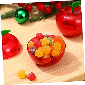 MAGICLULU 12 Pcs Fillable Red Apple Container Food Grade Plastic Apple Shape Christmas Container Chocolate Container for Xmas
