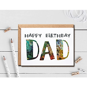 Happy Birthday Dad - Dad Birthday Card - Dad Card - Card For Dad Modern - Dad Birthday Card - Card For Dad