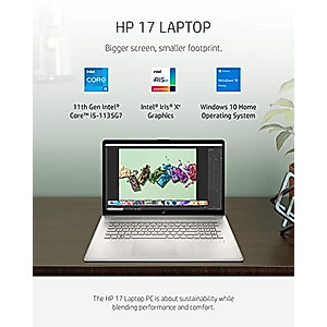 HP 17 Laptop PC, 11th Gen Intel Core i5-1135G7, 8 GB RAM, 512 GB SSD Storage, 17.3-inch Full HD IPS Display, Windows 10 Home, Anti-Glare Screen, Long Battery Life, Web-cam & Mics (17-cn0020nr, 2021)