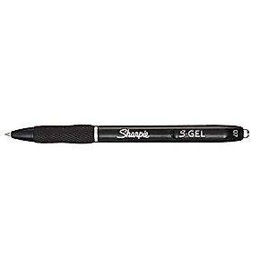 SHARPIE S-Gel | Gel Pens | Medium Point (0.7mm) | Black Ink | 12 Count