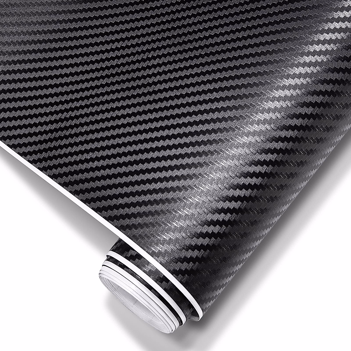 Spurtar Carbon Fiber Vinyl Wrap - 1.48ft X 5ft 3D Carbon Stickers, Matte Black, Includes Tools for Automotive Vinyl Wraps