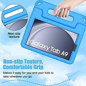 BMOUO Kids Case for Samsung Galaxy Tab A9 8.7 Inch 2023 (SM-X110/X115/X117) & Galaxy Tab A7 Lite 2021 - with Screen Protector, Shockproof Lightweight Samsung Galaxy Tab A9 Case/A7 Lite Case, Blue