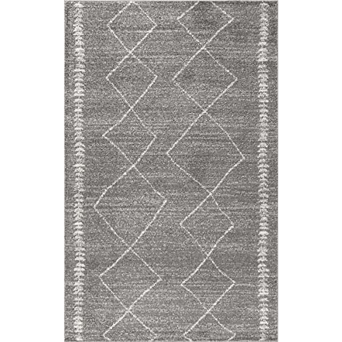 JONATHAN Y MOH203C-8 Zaina Moroccan Beni Souk Indoor Farmhouse Area-Rug Bohemian Minimalistic Geometric Easy-Cleaning Bedroom Kitchen Living Room Non Shedding, 8 X 10, Gray,Cream