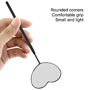 Lash Mirror, Detachable Heart Shape Eyelash Mirror with Knurled Handle, 45° Angle Design Hand Mirror, for Eyelash Extension, Lipstick and Mascara Applying, Eyeliner Drawing