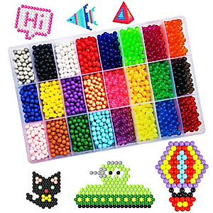 KACAGA Non-Iron Fuse Beads Set Melting Beads 24 Colors 5800 Beads 5mm Refill Pack