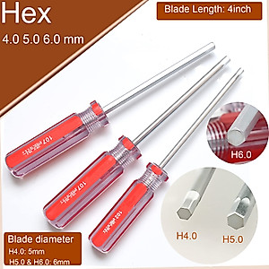 Hex Screwdriver Set Metric MM Sizes 7PCS Precision 1.5mm 2.0mm 2.5mm 3.0mm 4.0mm 5.0mm 6.0mm Allen Wrench for TRX4 Arrma Helicopter Drone Boat RC Cars Quadcopters and More (7)