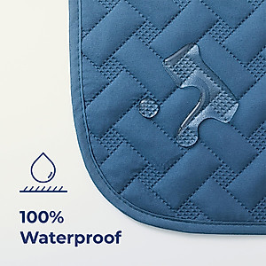 gogobunny 100% Double Sided Waterproof Dog Blanket Soft Pet Bed Cover Reversible Protect Furniture Couch Sofa Car for Puppy Cat Kids (Dark Blue/Light Blue, 40x50 Inch (Pack of 1))