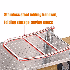 Platform Trucks Hand Push Platform Truck with Mute Wheels, Folding Platform Trolley, for Loading and Storage, 350-500kg Weight Load (Size : 87x58x90cm)