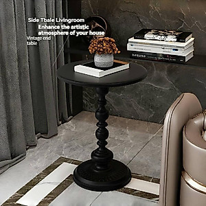 OINKSAAK,Round Side Table，Accent Table，Small end Table，Living Room Tables，Drink Table，Outdoor Side Table，Bistro Table，Metal Circle Antique Pedestal Round Table