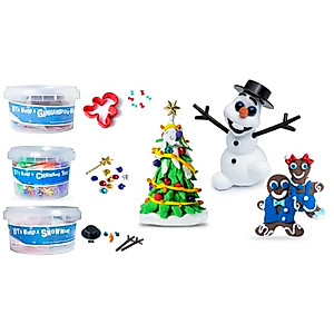 Let's Build A Snowman, Gingerbread Man, & Christmas Tree (3 Piece Kit), Boys and Girls Christmas Stocking Stuffers for Kids; Make Snowman Crafts, Ornaments, Kids Gifts for Xmas, Figurines (Clay/Putty)